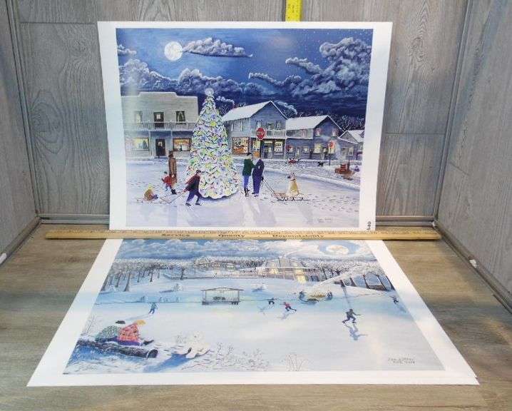 Ken Starke Prints - 5 Each - That Holiday Feeling & Our House - Dunker ...