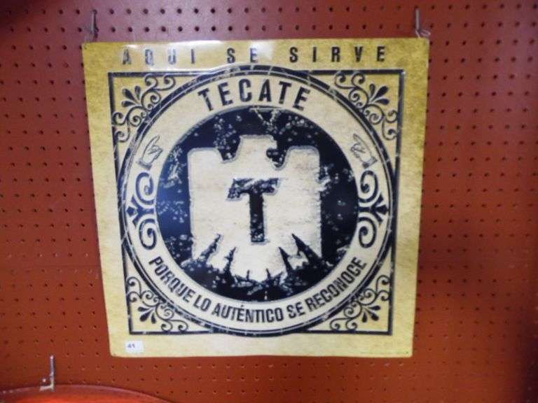 TEGATE Tin Sign: 20 1/2" x 20 1/2" - Dunker Auction