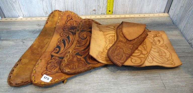 Leatherwork - Holster, Stool Tops & More - Dunker Auction