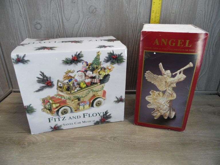 Fritz & Floyd Santa Musical Car & Angel Tree Toper: Used - Dunker Auction