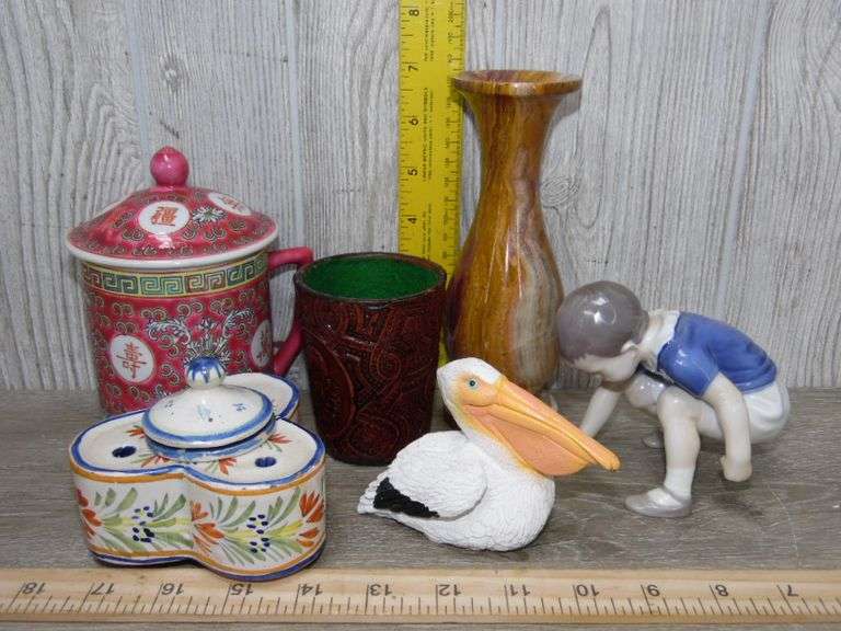 B&G Grondahl #1636 Dickie Boy, Inkwell With Lid & Pen Stand & More ...