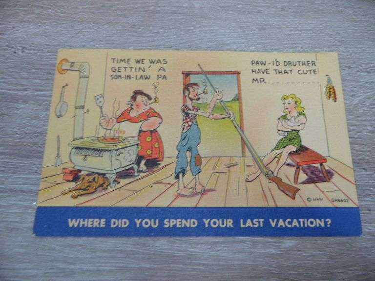 Two Hillbilly Postcards - Dunker Auction