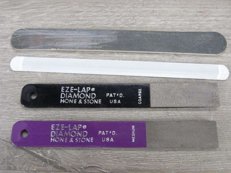 EZE-LAP Diamond Hone & Stone Files, Hard Arkansas Oilstone - Dunker Auction