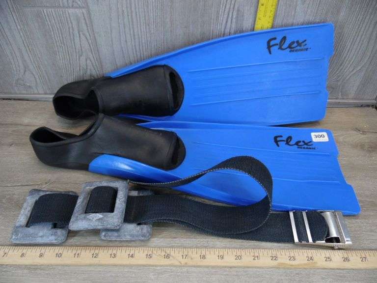 Flex Oceanic Swimming Flippers & Weight Belt - Dunker Auction