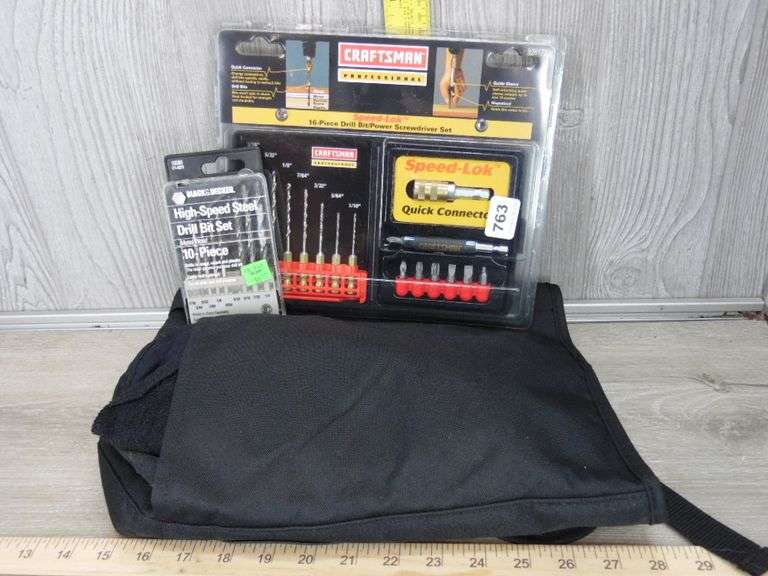 Craftsman Drill Bit.Screwdriver Set, High Speed Drill Bit Set, & Apron - Dunker Auction