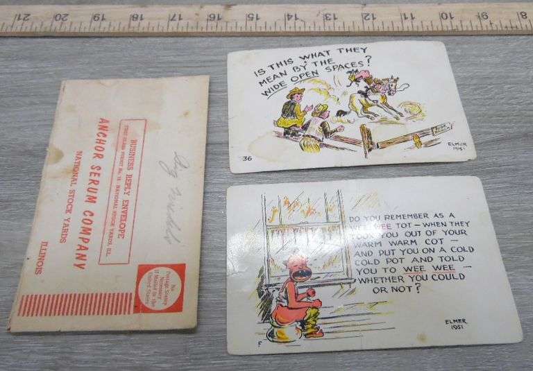 Elmer Anderson Comic Post Cards - Dunker Auction