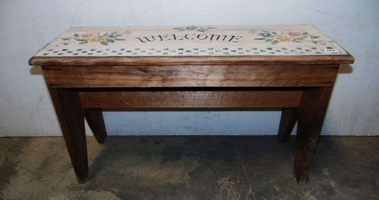 Welcome Bench 30" x 11" x 16" - Dunker Auction