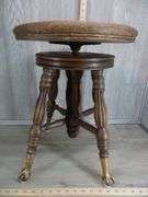 Antique Claw Foot Piano Stool - Dunker Auction