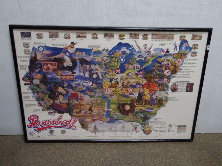 Baseball Poster - Has Crack - 37" x 25" - Dunker Auction