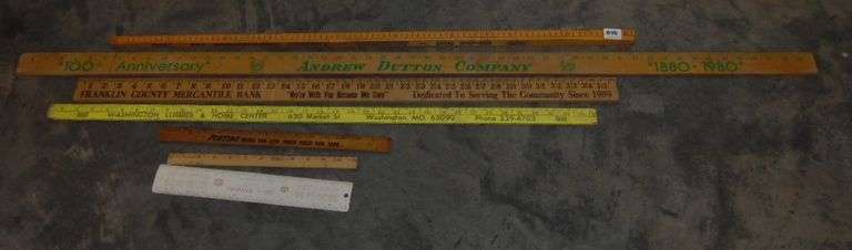 Advertising Yard Sticks - Dunker Auction