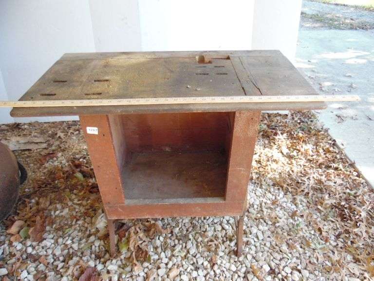 Montgomery Ward Sewing Machine Base Converted to Table - Dunker Auction