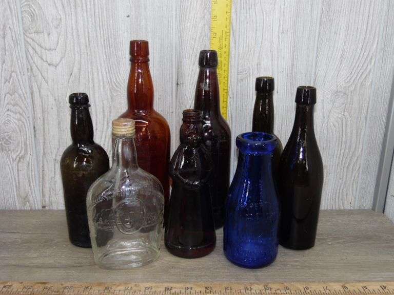 Bottles - Wine, Mrs. Butterworth, Cobalt Blue Milk Bottle - Dunker Auction