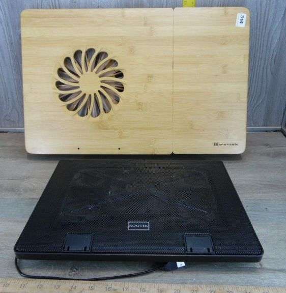 Bamboo Laptop Table Tray With Fan & Kootex Laptop Cooling Pad - Dunker ...