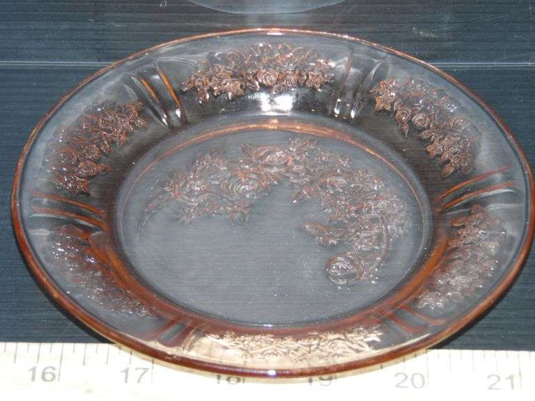 Pink Depression Plates - Dunker Auction