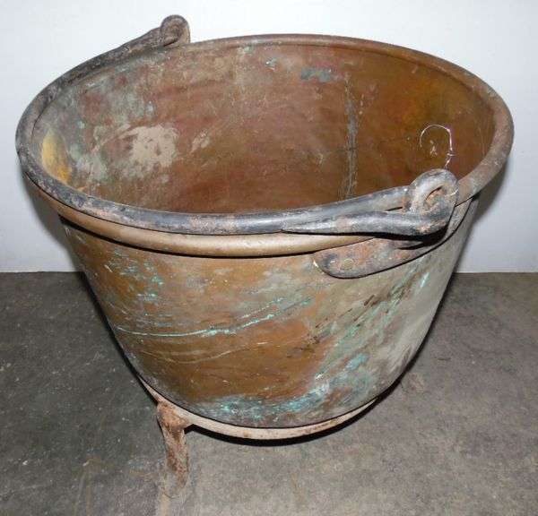Copper Apple Butter Pot With Stand - Pot - 25 1/2" Round x 16" Tall ...