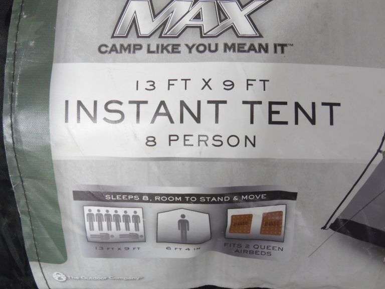 Coleman Max Instant Tent - 8 Person, 13' x 9' - Dunker Auction