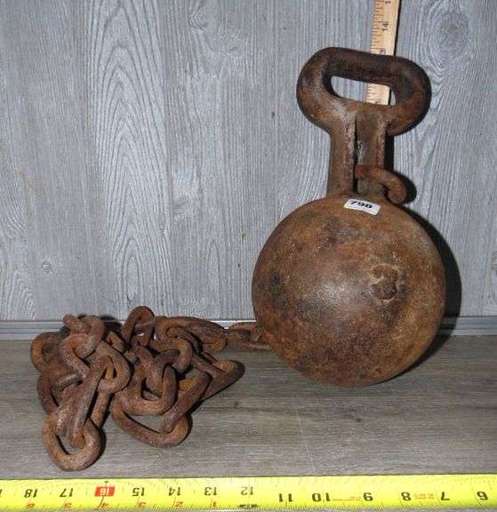 Antique Ball & Chain Very Heavy (Marker #3) - Dunker Auction