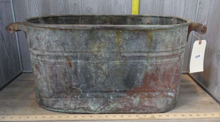 Large Metal Tub With Handles - Dunker Auction