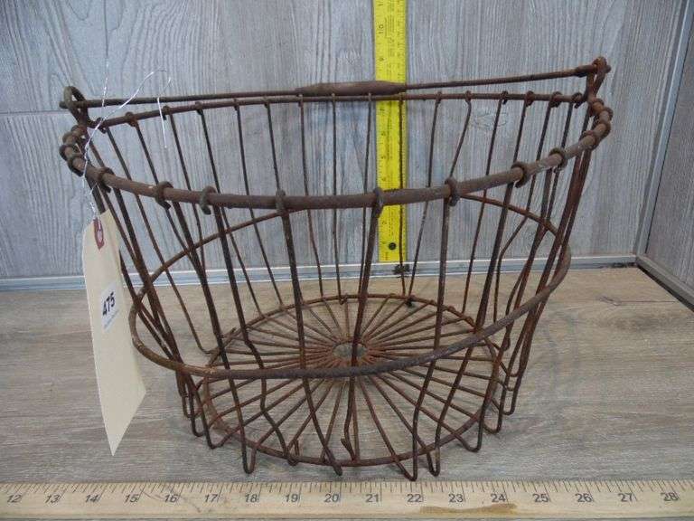Wire Egg Basket - Well Loved - Dunker Auction