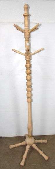 Wood Coat Tree - 66" Tall - Dunker Auction