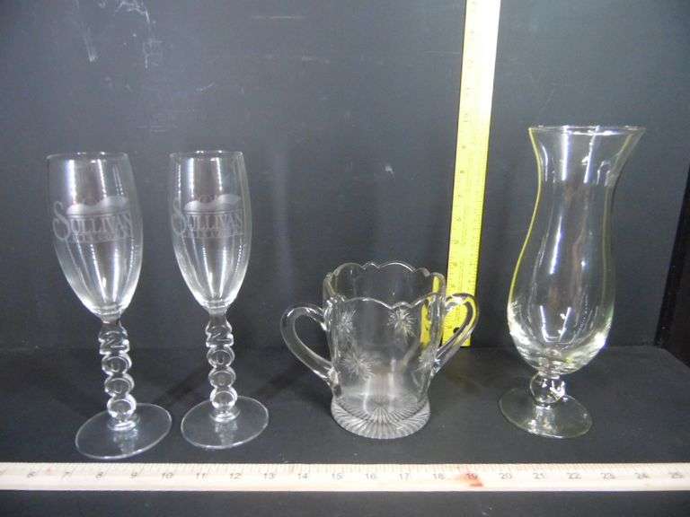 Sullivan Wine Glasses, Sugar Bowl, Hurricane Cocktail Glass - Dunker ...