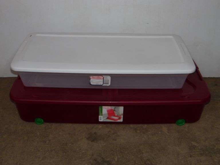 Two Under-Bed Storage Totes With Lids - Dunker Auction