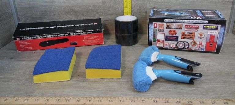 Cordless Screwdriver, Sponges, Car Display Case, Window Screen Tape ...