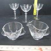 Cream & Sugar Set & Rock Sharpe "Marshfield" Crystal Stemware - Dunker Auction