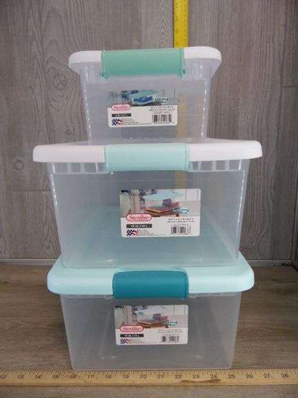 Three Storage Totes With Lids - Dunker Auction