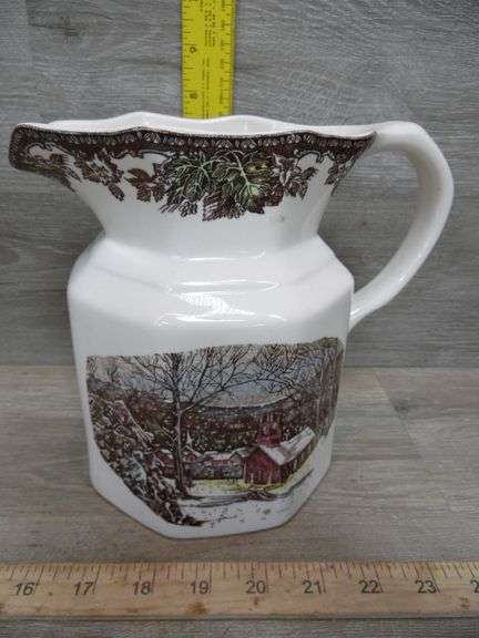 The Friendly Village Pitcher By Johnson Brothers - Dunker Auction