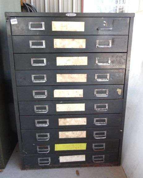 Cole-Steel 10 Drawer Cabinet - 26" x 18" x 38" - Dunker Auction