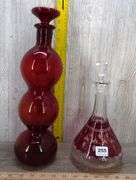 Ruby Red Decanters & 40th Anniversary Bell - Dunker Auction