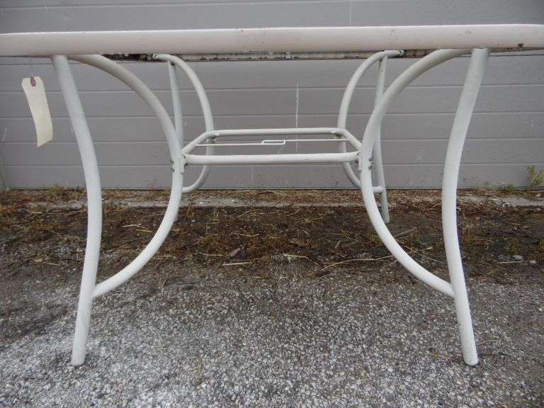 Glass Top Patio Table - Dunker Auction