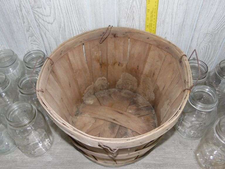 Orchard Basket With Canning Jars - Dunker Auction