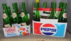 Sun-Drop & 7-Up Soda Bottles, Vess & Pepsi Cardboard Carriers - Dunker ...