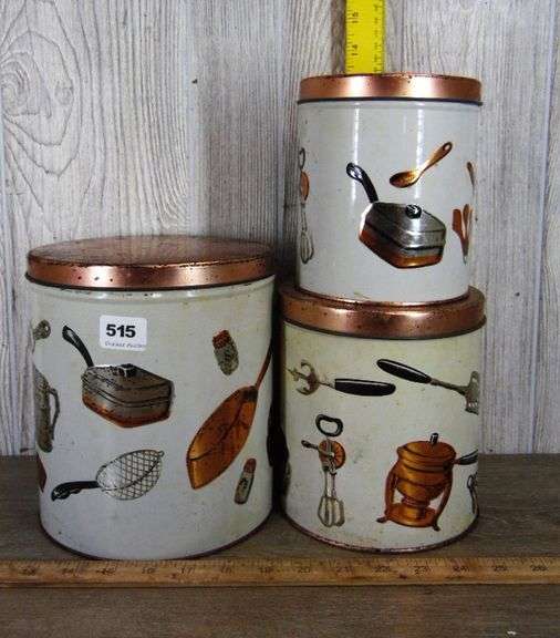 JL Clark Weibro Div. Tin Canister Set - Dunker Auction