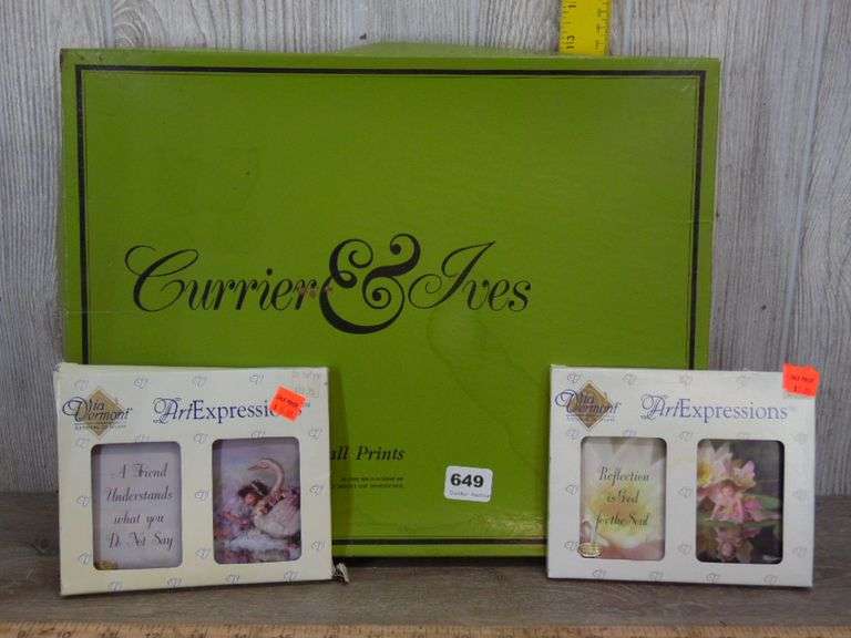 Currier & Ives & Bird Wall Prints & Art Expressions Frame - Dunker Auction