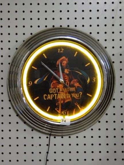 Captain Morgan Official Crew Gear Neon Wall Clock - Dunker Auction