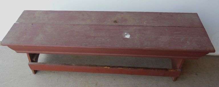 Primitive Wood Bench - 61" x 17" x 20" - Dunker Auction