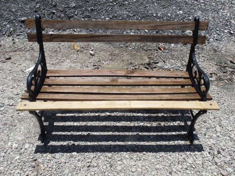 Wood & Metal Bench - 48" x 20" x 26" - Dunker Auction