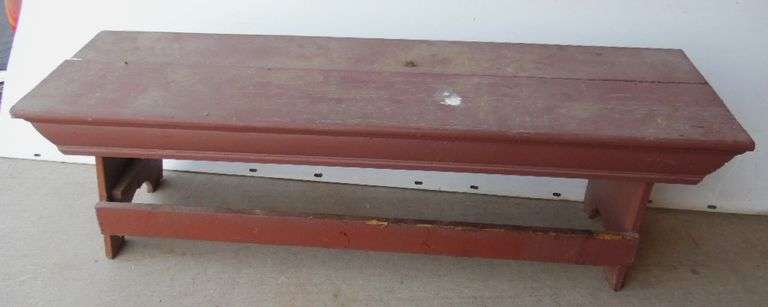 Primitive Wood Bench - 61" x 17" x 20" - Dunker Auction