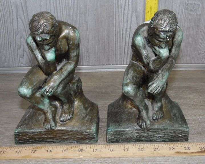 The Thinker Book Ends - Dunker Auction