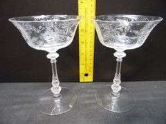 Heisey Orchid Etched Water Goblets & Sherbet Glasses - Dunker Auction