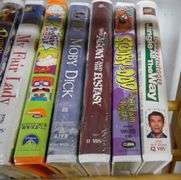 VCR Storage Shelf With Various VCR Tapes - 22 1/2" x 8" x 46 1/2 ...