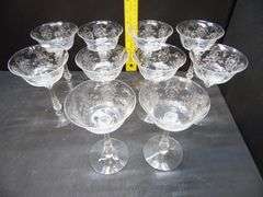 Heisey Orchid Etched Water Goblets & Sherbet Glasses - Dunker Auction