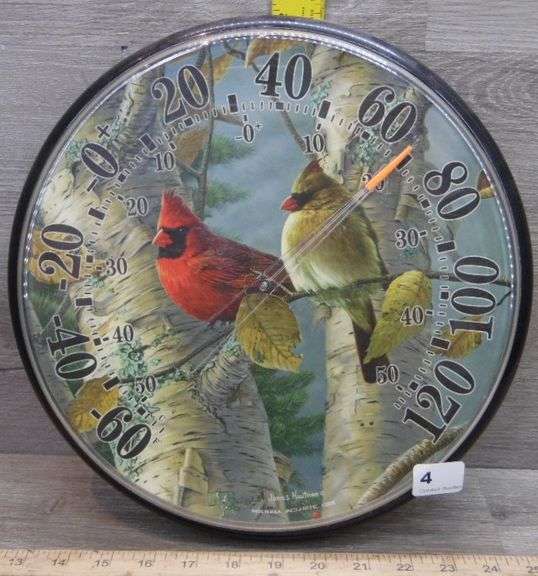 Cardinal Birds Thermometer - Dunker Auction