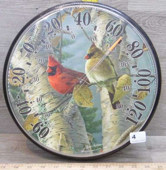 Cardinal Birds Thermometer - Dunker Auction