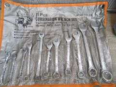 Buffalo 11 Piece Combination Wrench Set & Ratchet & Sockets - Dunker Auction