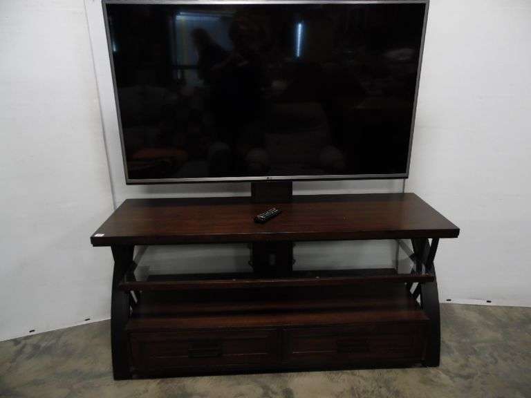 55" LG TV - No Cord & Bayside Furnishings Stand - 56" x 18 1/2" x 26 1/ ...