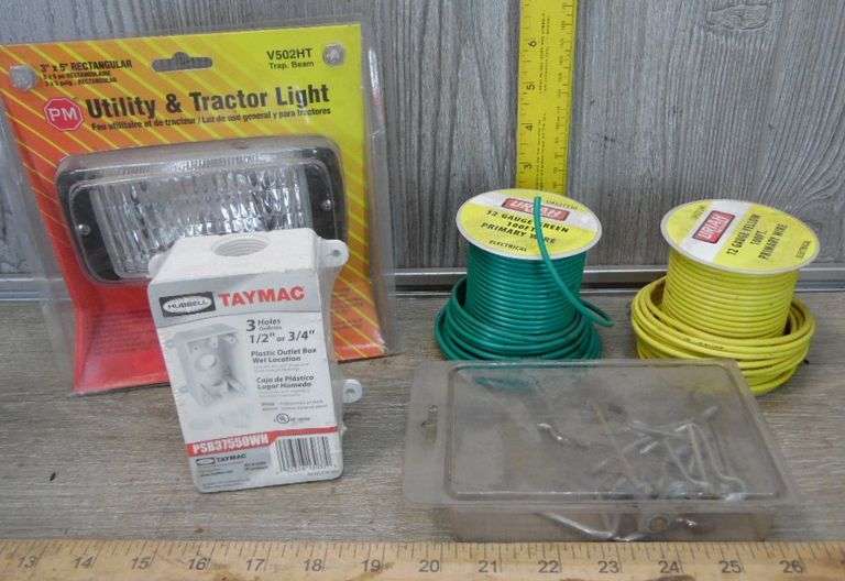 Wire Rolls and Utility Light - Dunker Auction